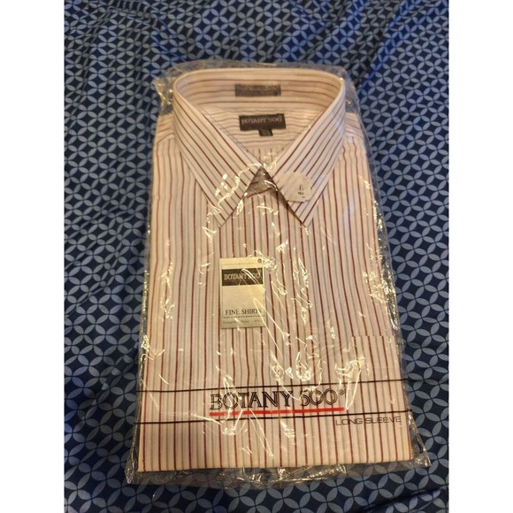 Botany 500 | Shirts | Botany 50 Mens 7 12 34 35 White Red Gray Stripped ...